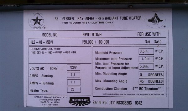 DX Common Parts - Infra-Red Radiant