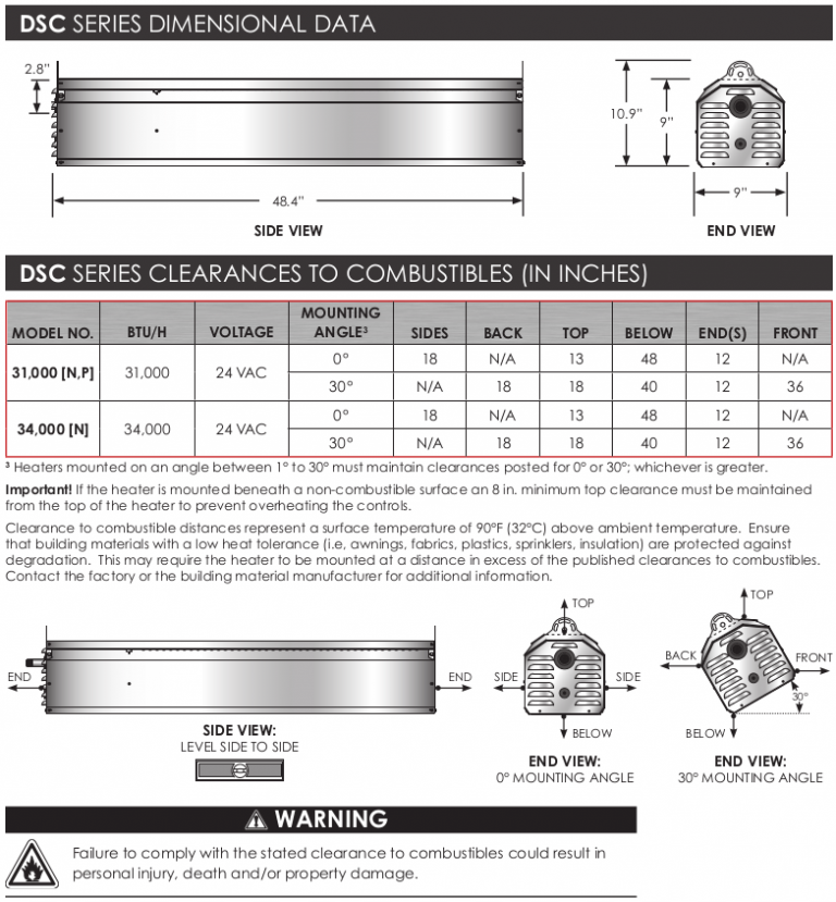 DSC Series: High Intensity Infrared Patio Heater - Infra-Red Radiant